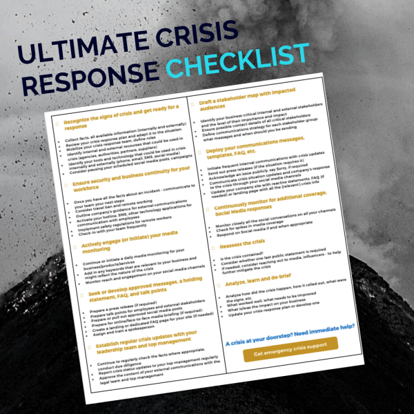 Ultimate Crisis Response Checklist - Reputation Science